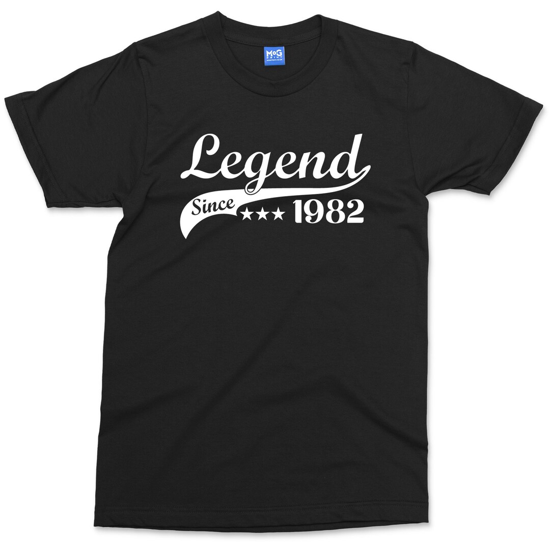 Legend Since 1982 T-shirt Personalised Custom 40th Birthday Gift for ...