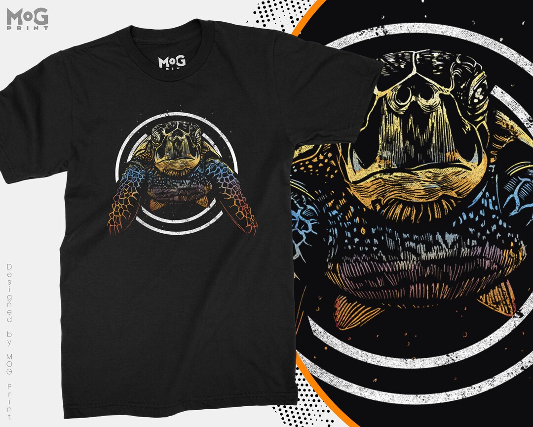 Colourful Turtle T-shirt | Sea Animal Print Art | Tortoise Shell Tshirt ...