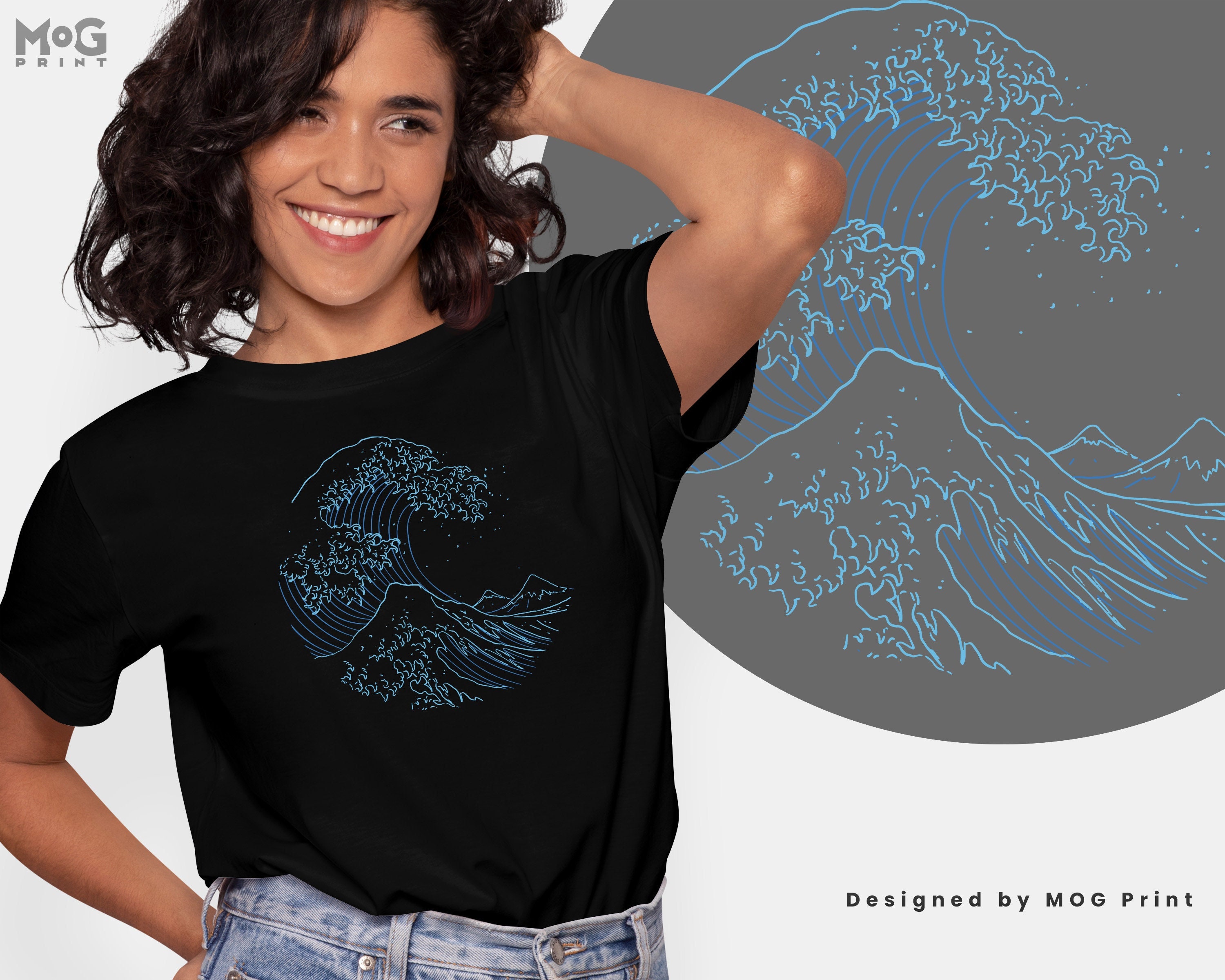 Hokusai the Great Wave T-shirt Aesthetic Japanese Kanagawa - Etsy UK