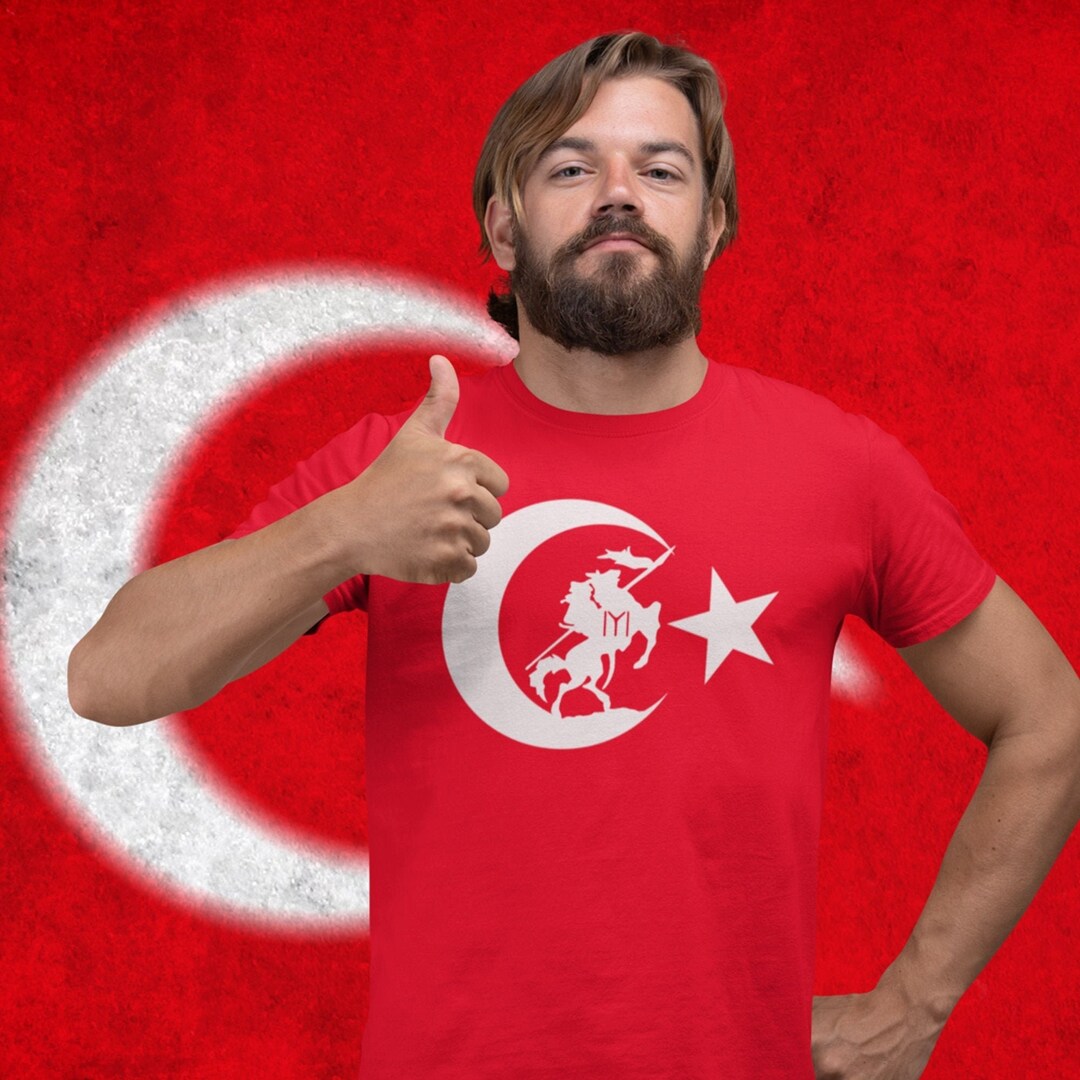 Turkish Flag T-shirt, Crescent Moon Kayi Logo Shirt, Tourism Turkey Tee ...