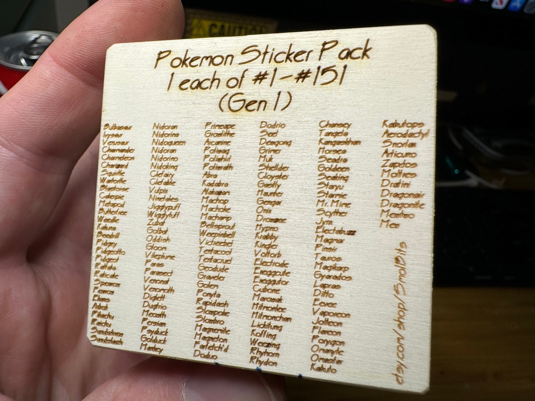 151 Pokemon Stickers Entire First Gen Box Included - Etsy