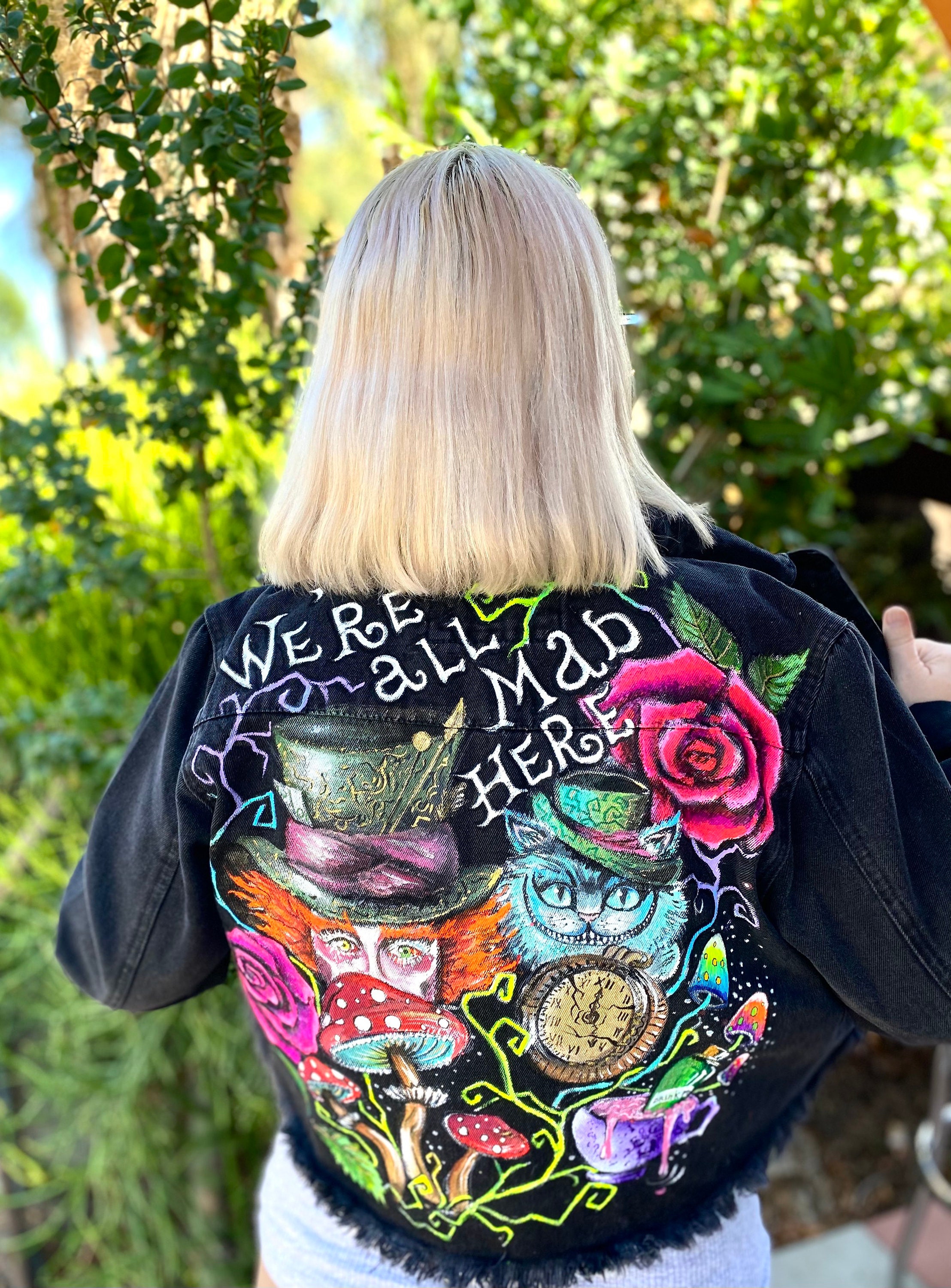 Available Next Day Shipping Custom Painted Denim Jacket alice in ...