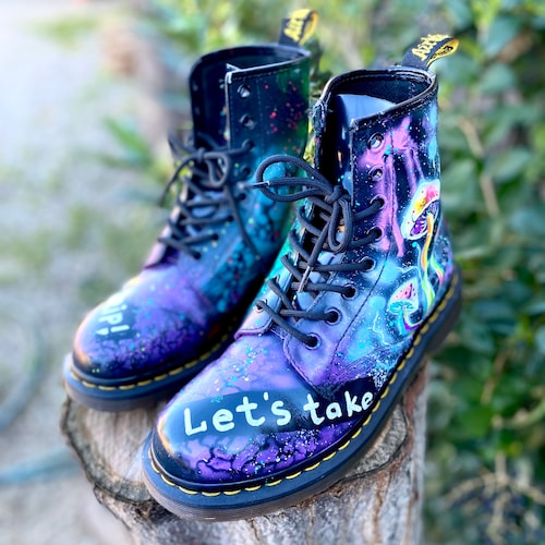 Custom Hand Painted Doc Martens Cottage Core Boots Magical - Etsy