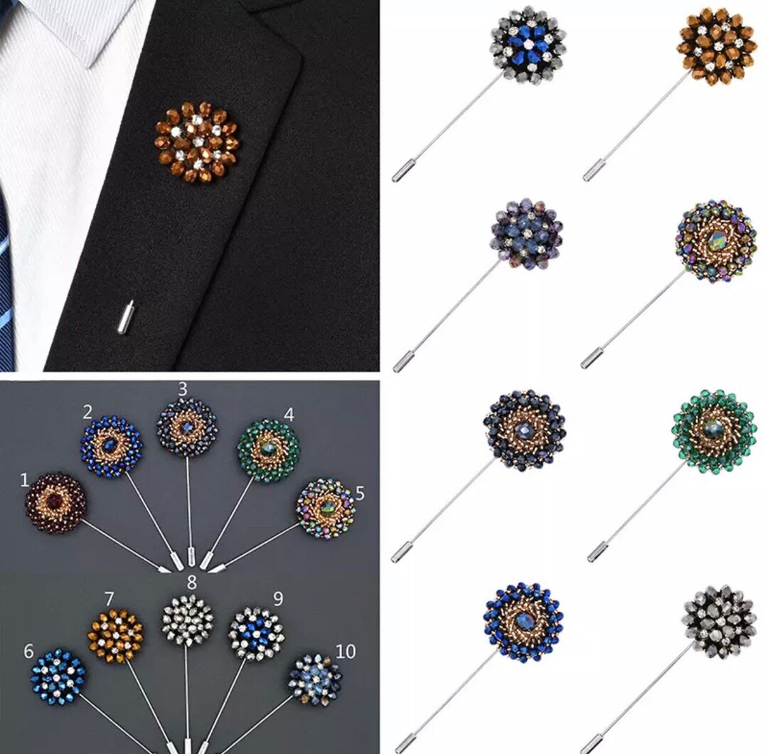 Beads Brooch Lapel Pin / Men Women Enamel Wedding Boutonniere - Etsy