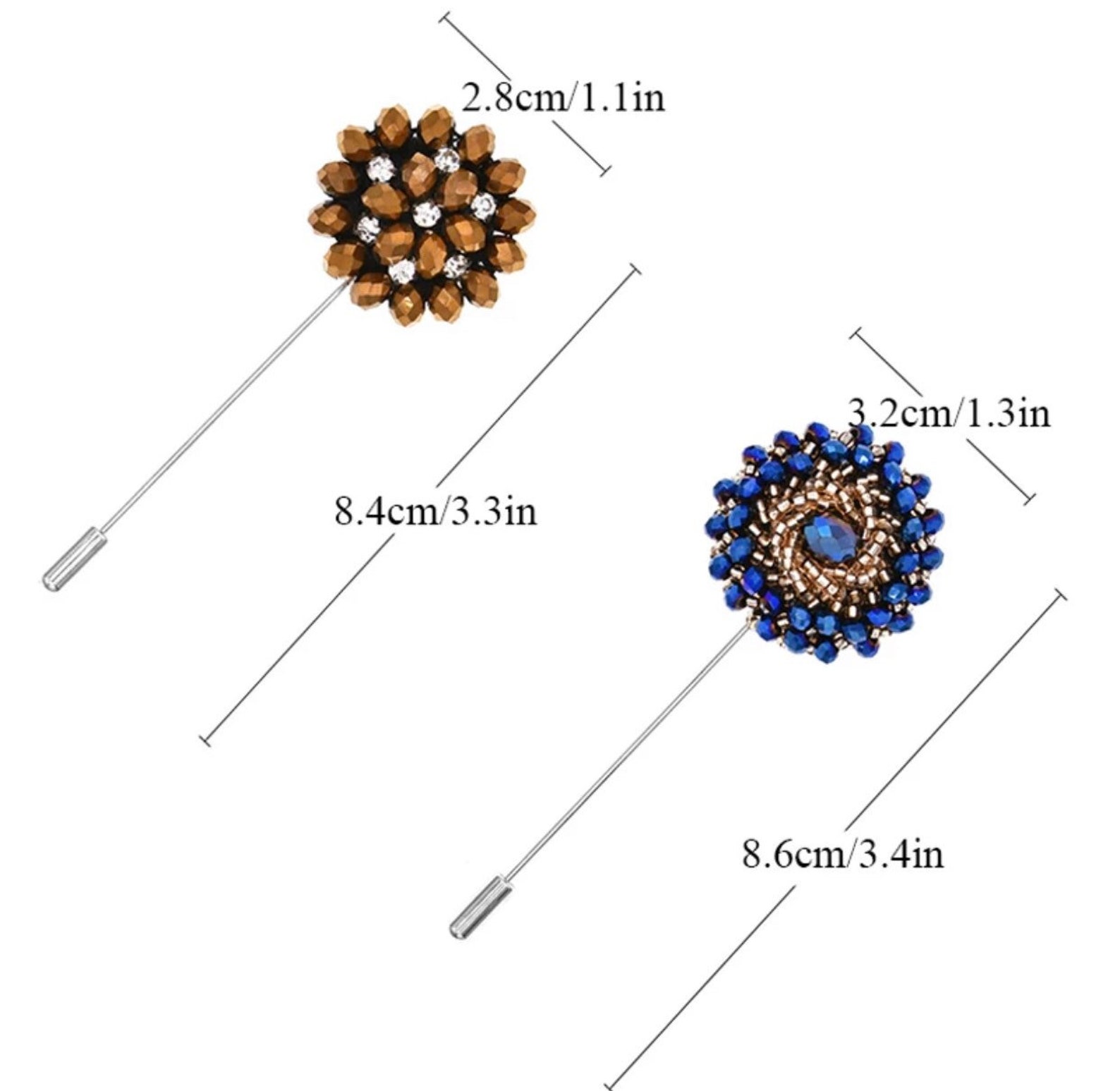 Beads Brooch Lapel Pin / Men Women Enamel Wedding Boutonniere - Etsy