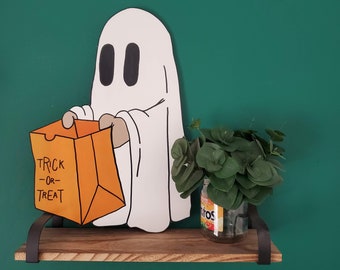 Hanging Ghost Sign, Metal Ghost, Halloween Decor, Hanging Halloween ...