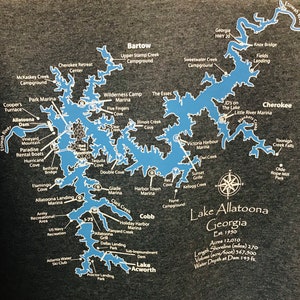 Lake ALLATOONA MARINA MAP - Etsy