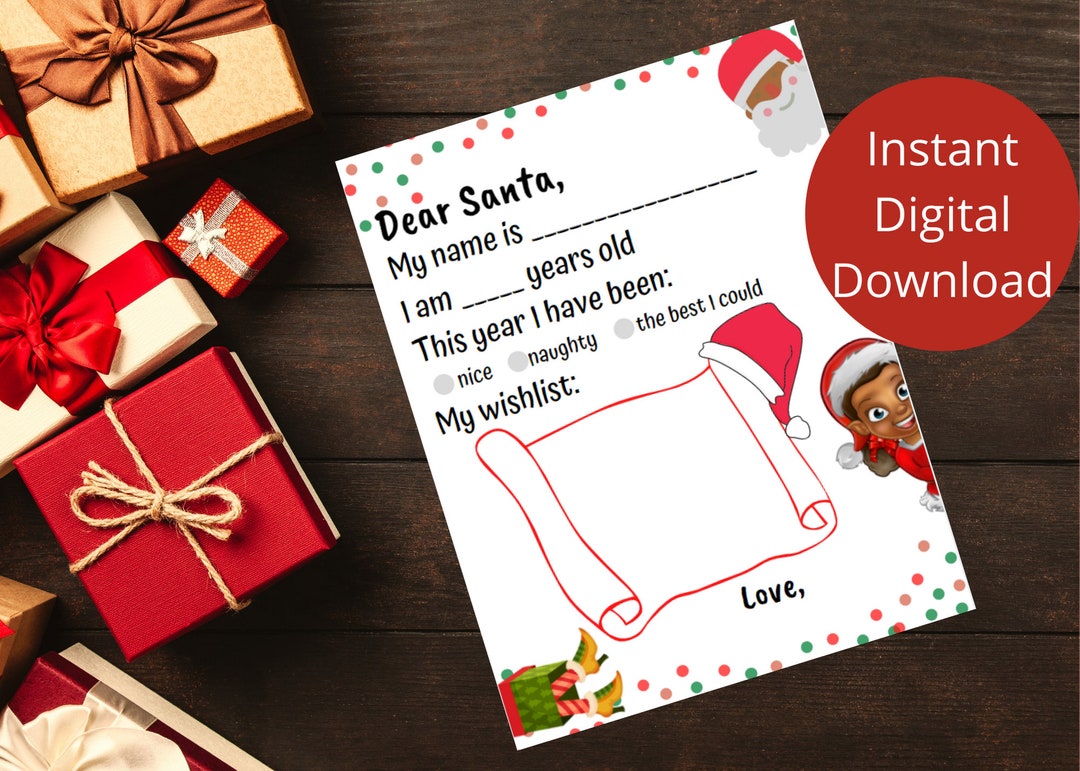 Dear Santa Letter / Fill-in Letter / Letter to Santa / Christmas ...