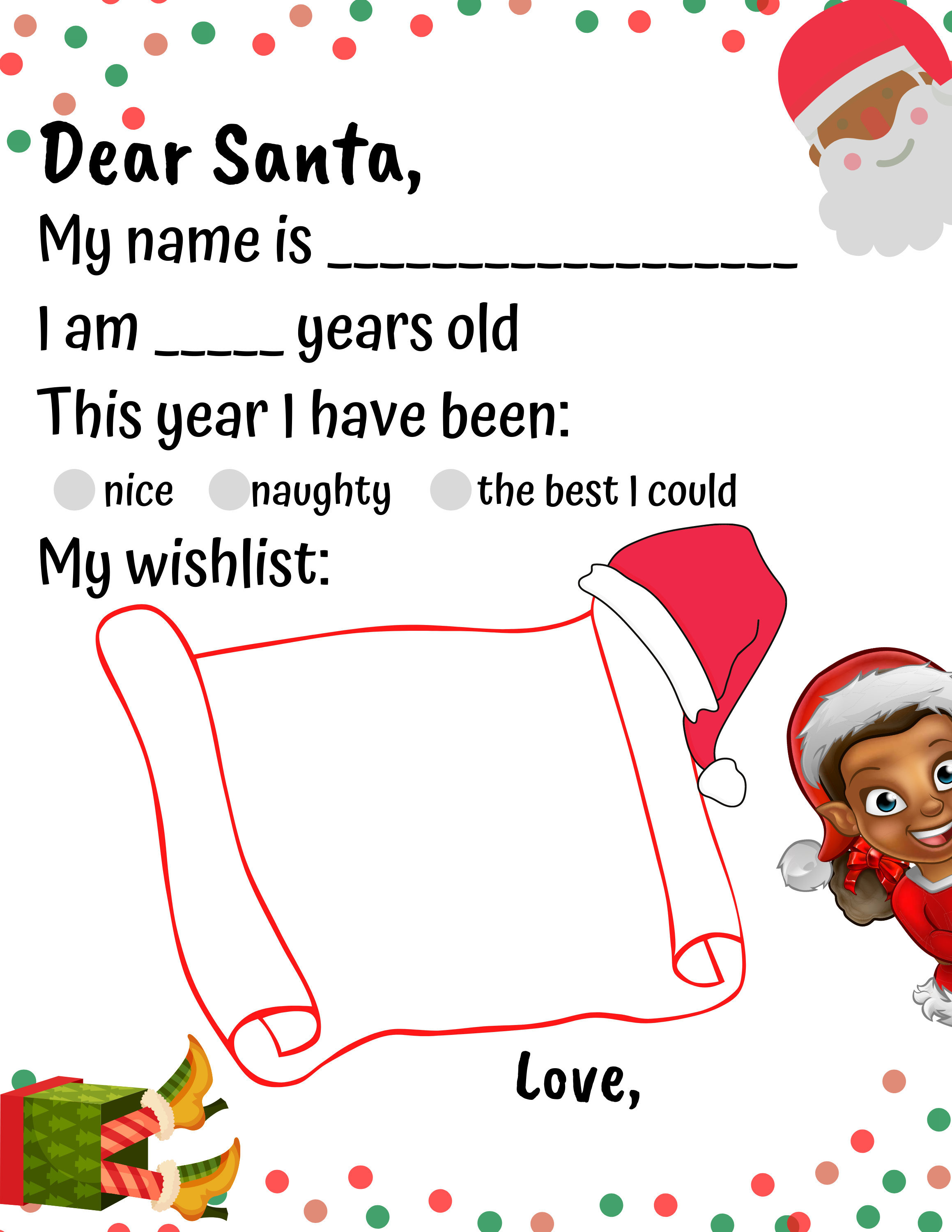 Dear Santa Letter / Fill-in Letter / Letter to Santa / Christmas ...