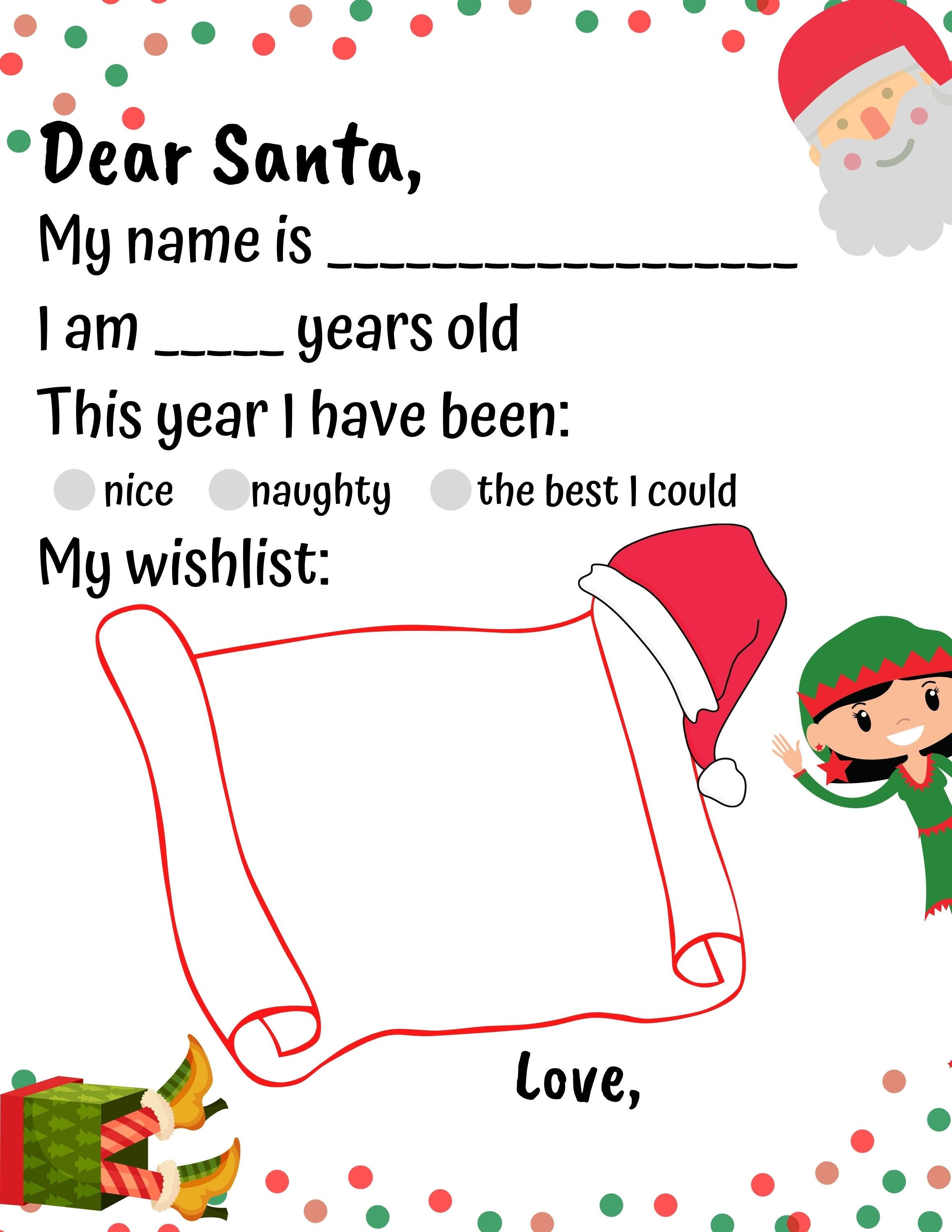 Dear Santa Letter / Fill-in Letter / Letter to Santa / Christmas ...