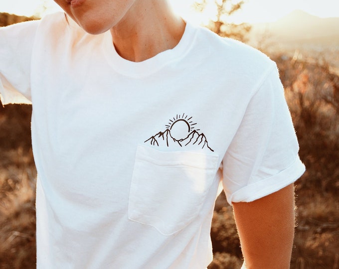 Mountain Shirt| Mountain Graphic Tee| Outdoor Shirt | Pocket Tee ...