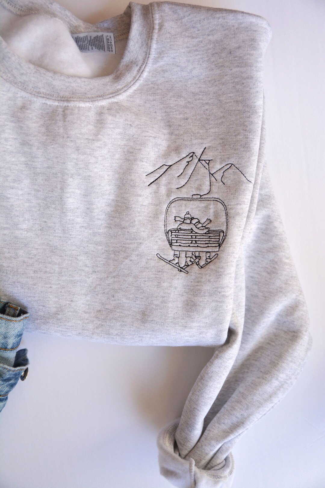 Couples Ski Sweatshirt| Skiing Pullover | Embroidered Sweatshirts ...
