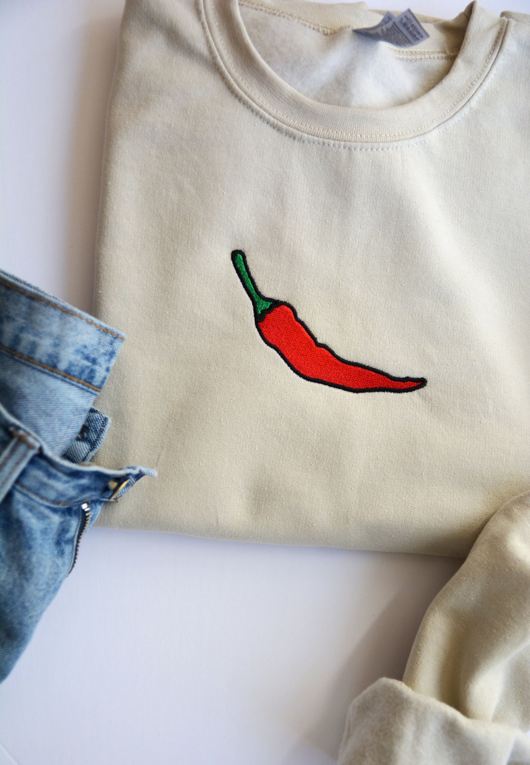 Embroidered Hot Pepper Sweatshirt | Embroidered Sweater| Pepper ...