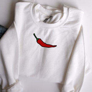 Embroidered Hot Pepper Sweatshirt | Embroidered Sweater| Pepper ...