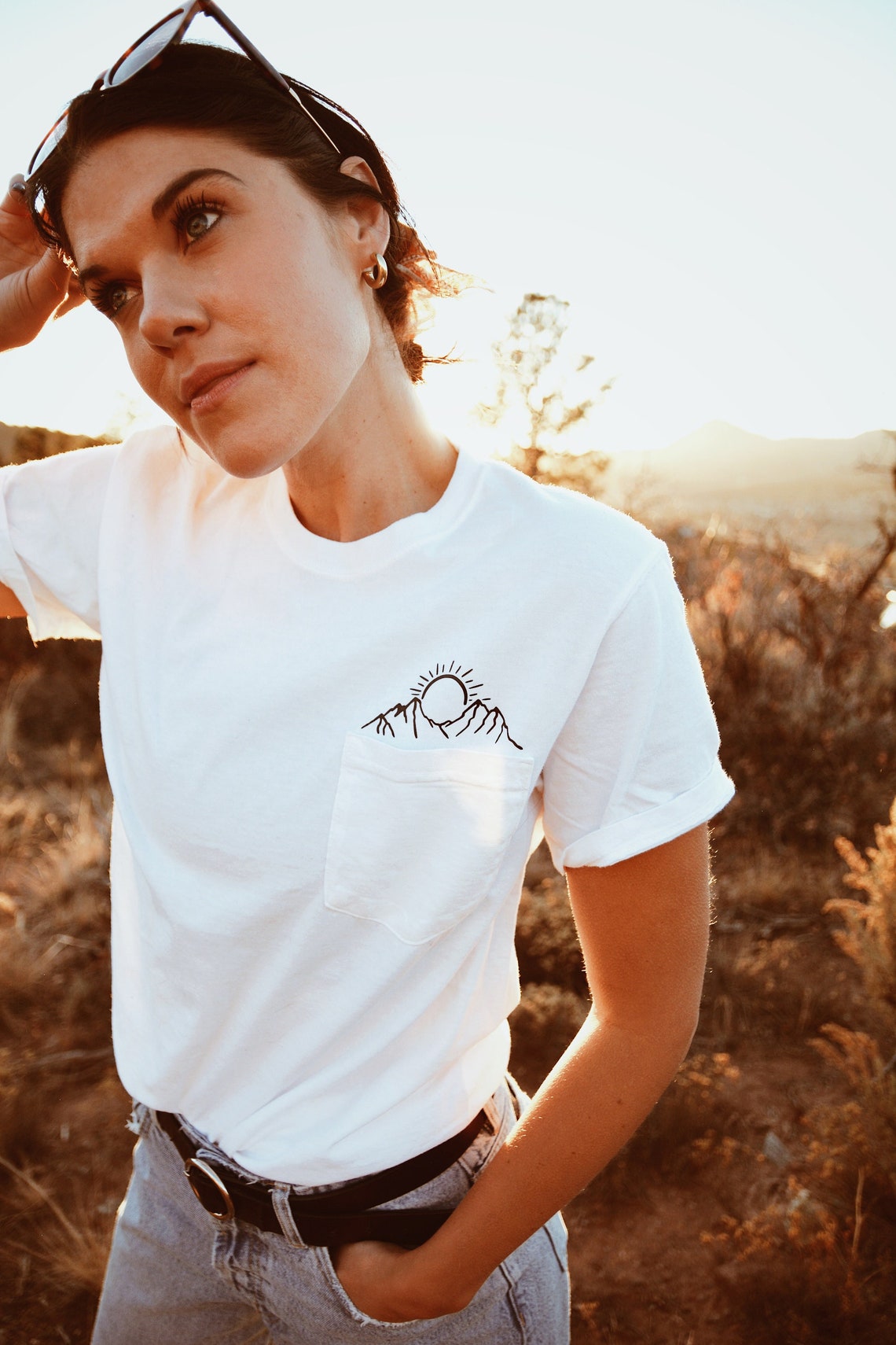 Mountain Shirt Mountain Graphic Tee Outdoor Shirt Pocket - Etsy