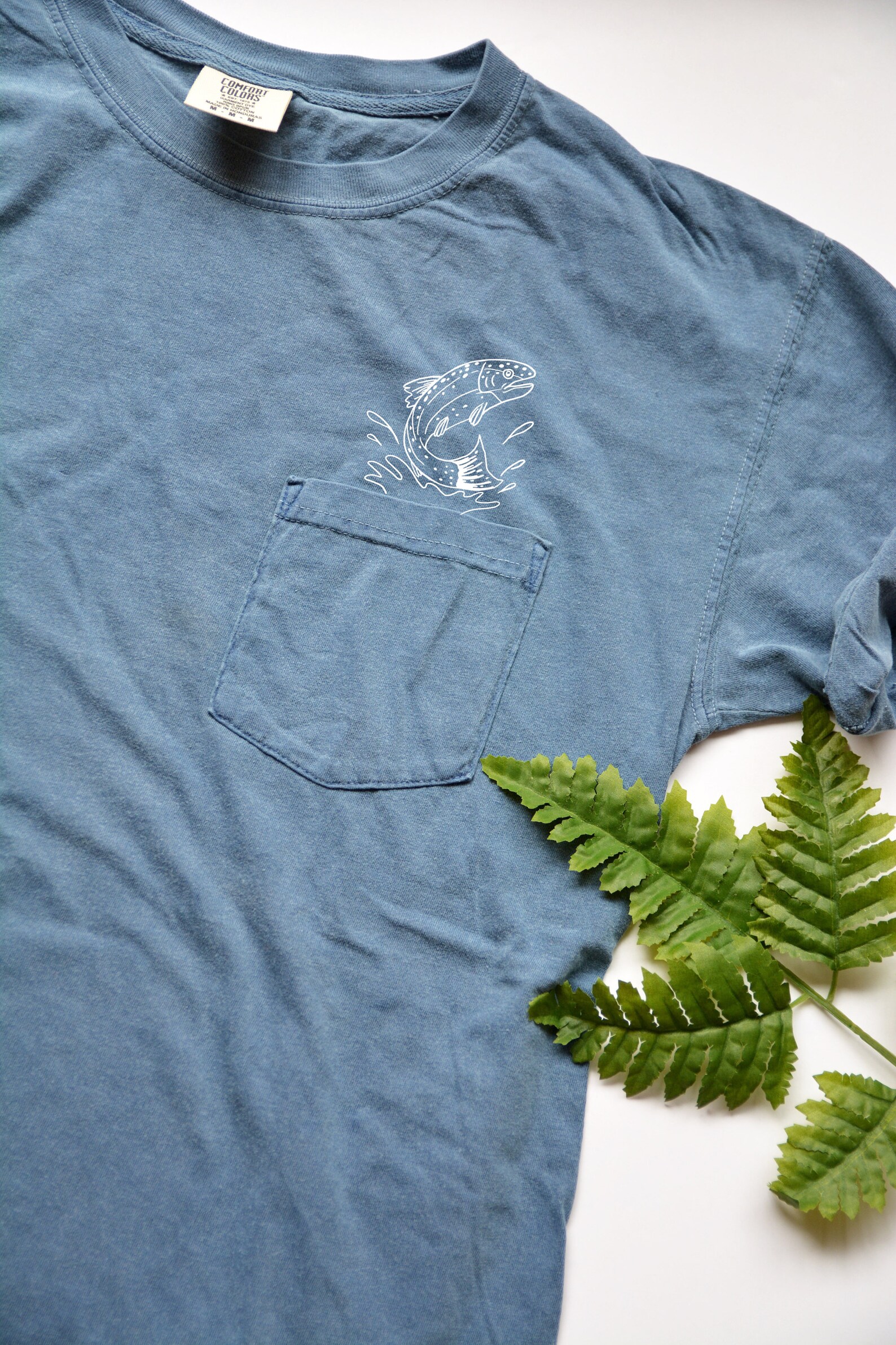 Fish Tshirt Trout Shirt Fly Fishing Shirt Pocket Tee - Etsy