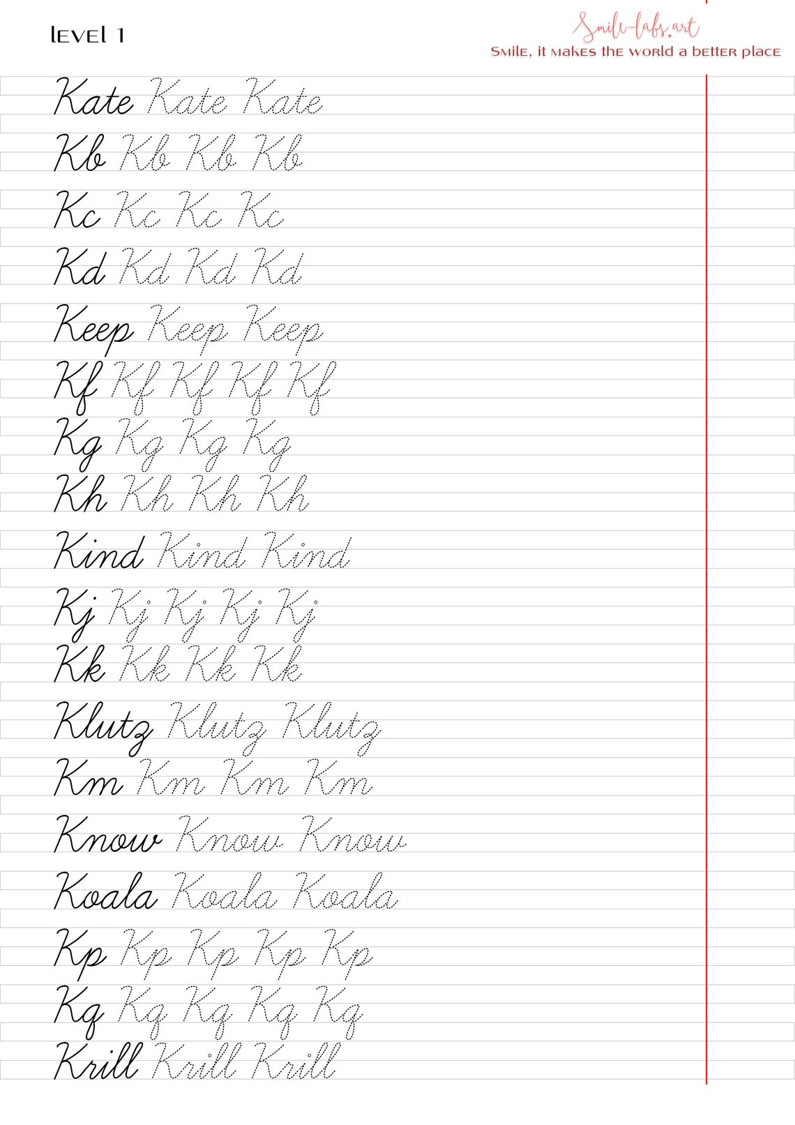 Cursive Handwriting Workbook, Uppercase & Lowercase Alphabet, Letter ...