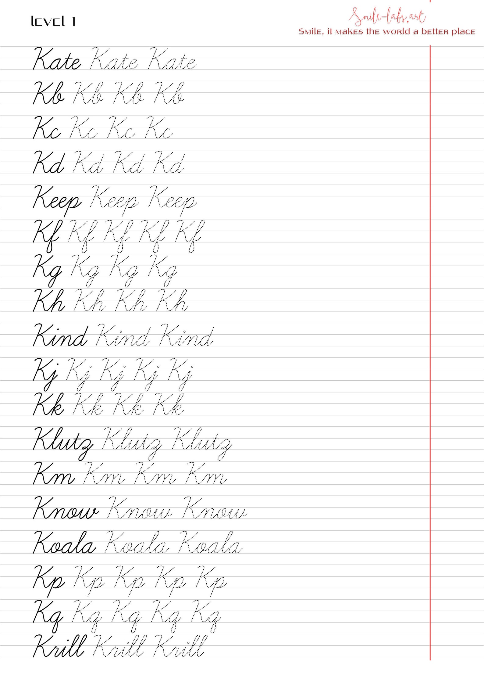 Cursive Handwriting Workbook, Uppercase & Lowercase Alphabet, Letter ...