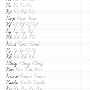 Cursive Handwriting Workbook, Uppercase & Lowercase Alphabet, Letter ...