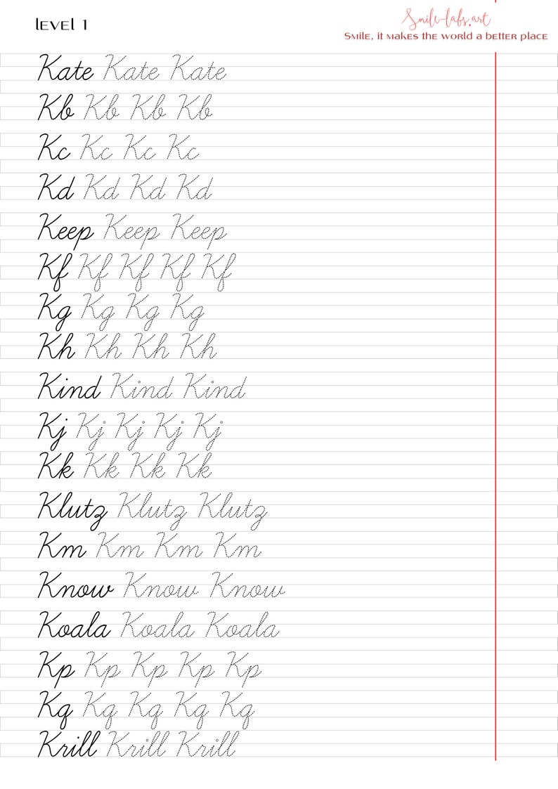 Cursive Handwriting Workbook, Uppercase & Lowercase Alphabet, Letter ...