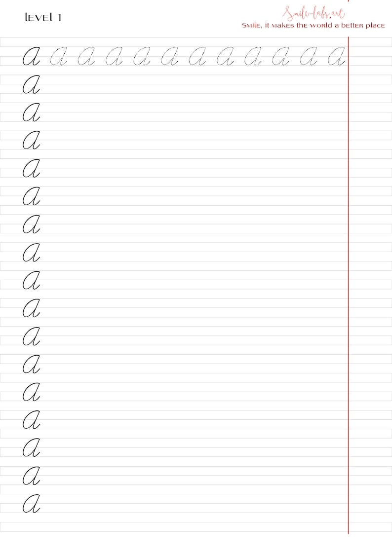 Cursive Handwriting Workbook, Uppercase & Lowercase Alphabet, Letter ...