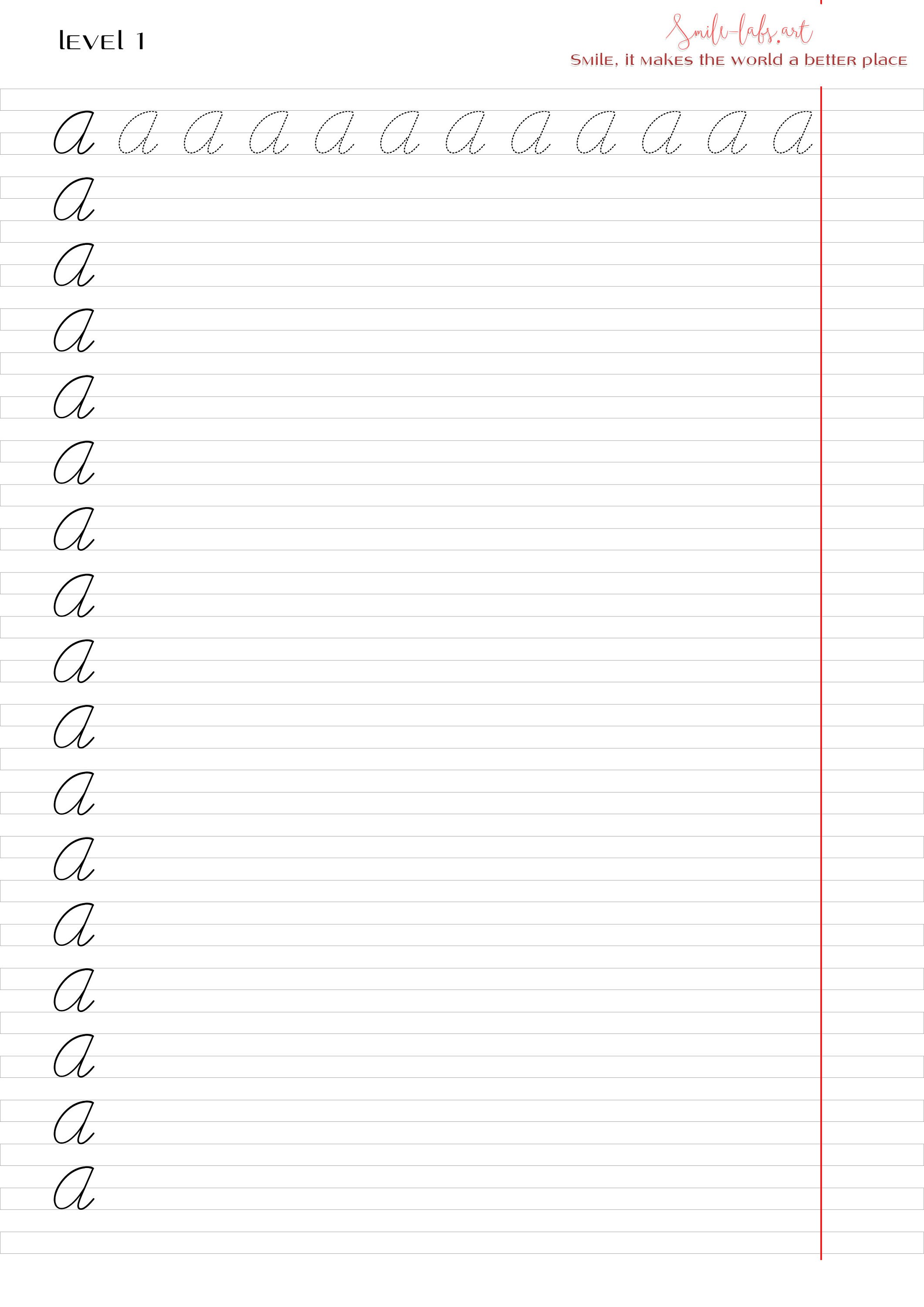 Cursive Handwriting Workbook, Uppercase & Lowercase Alphabet, Letter ...