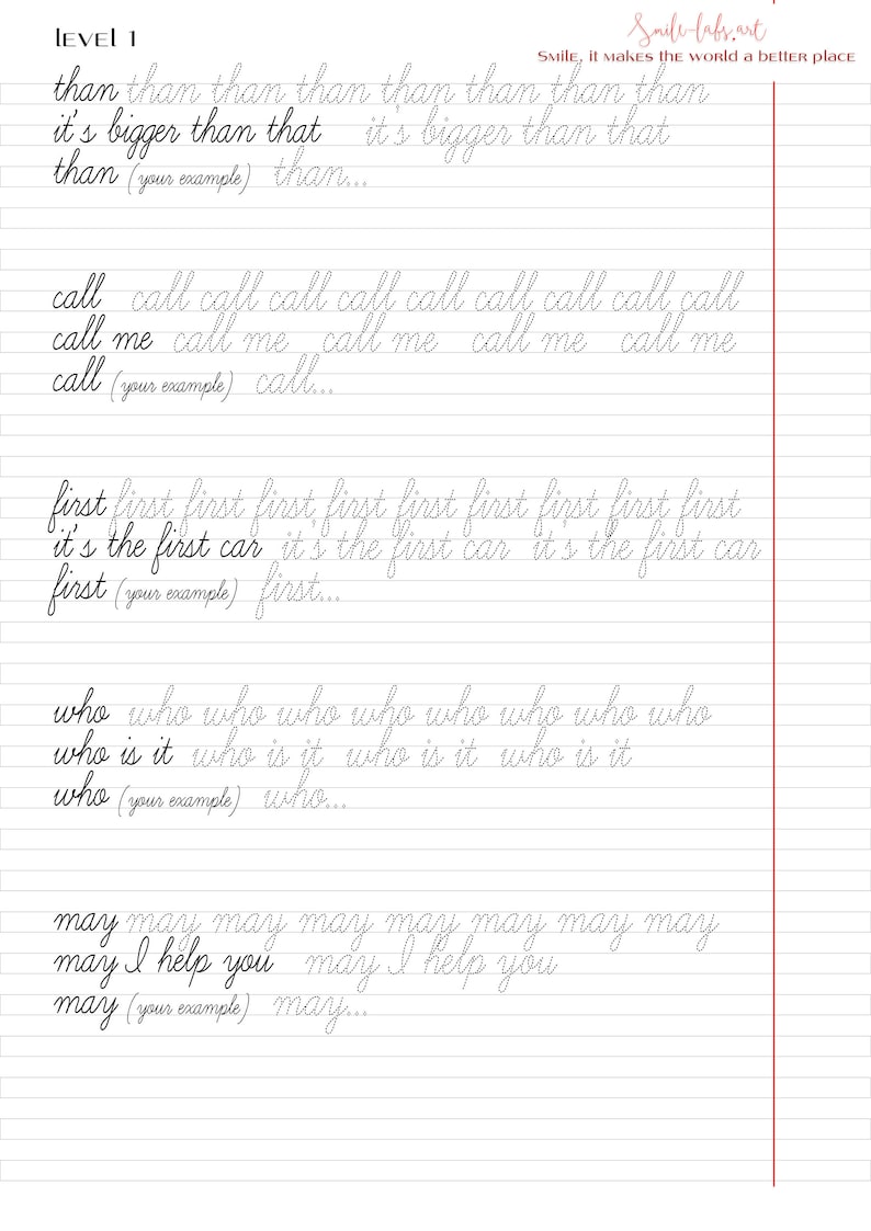 1000 Most Common English Words, Book 1 - Etsy