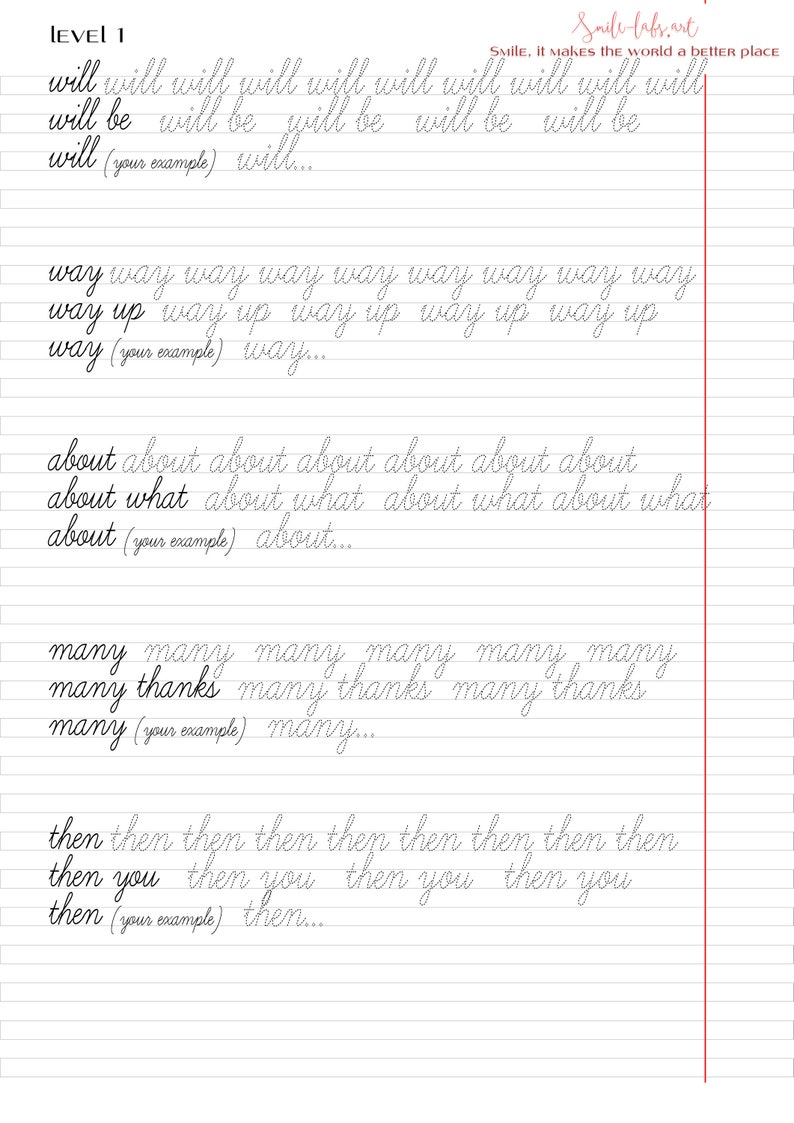 1000 Most Common English Words, Book 1 - Etsy