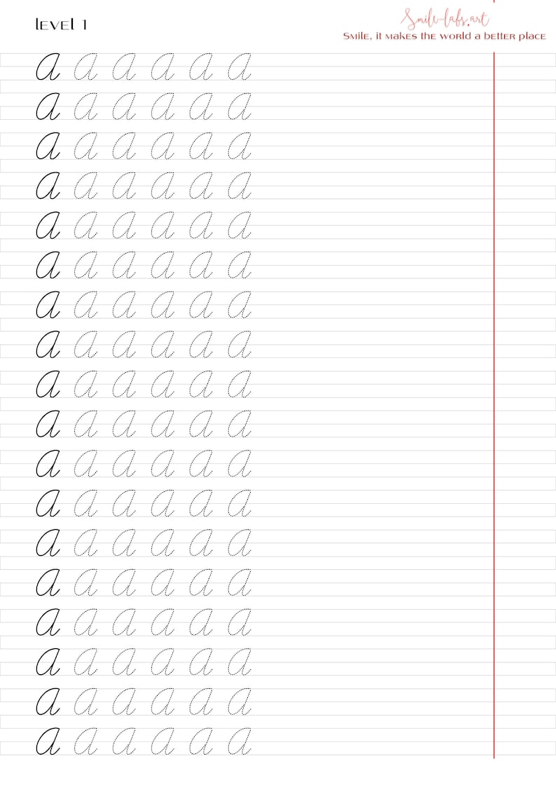 Cursive Handwriting Workbook, Uppercase & Lowercase Alphabet, Letter ...