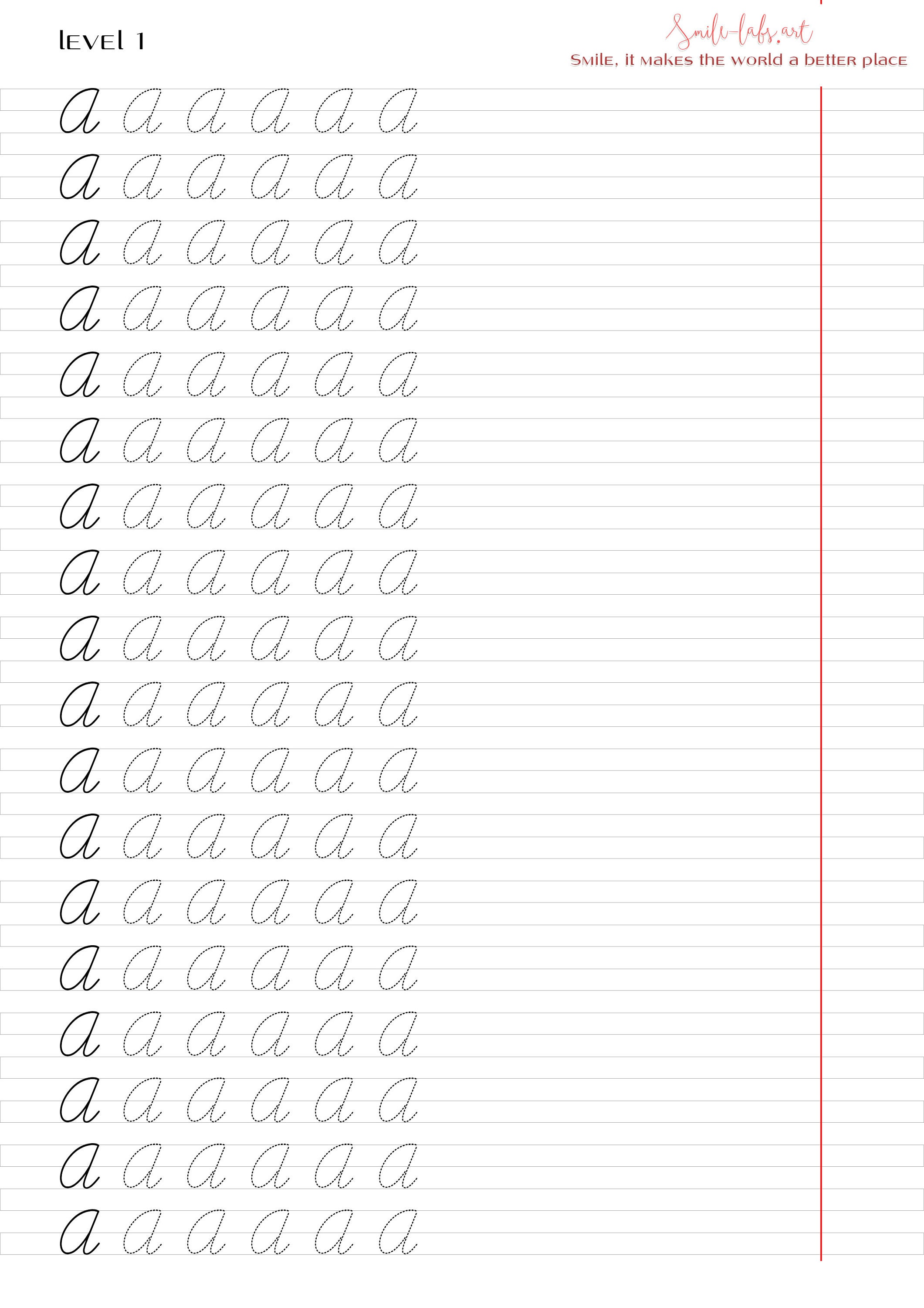 Cursive Handwriting Workbook, Uppercase & Lowercase Alphabet, Letter ...