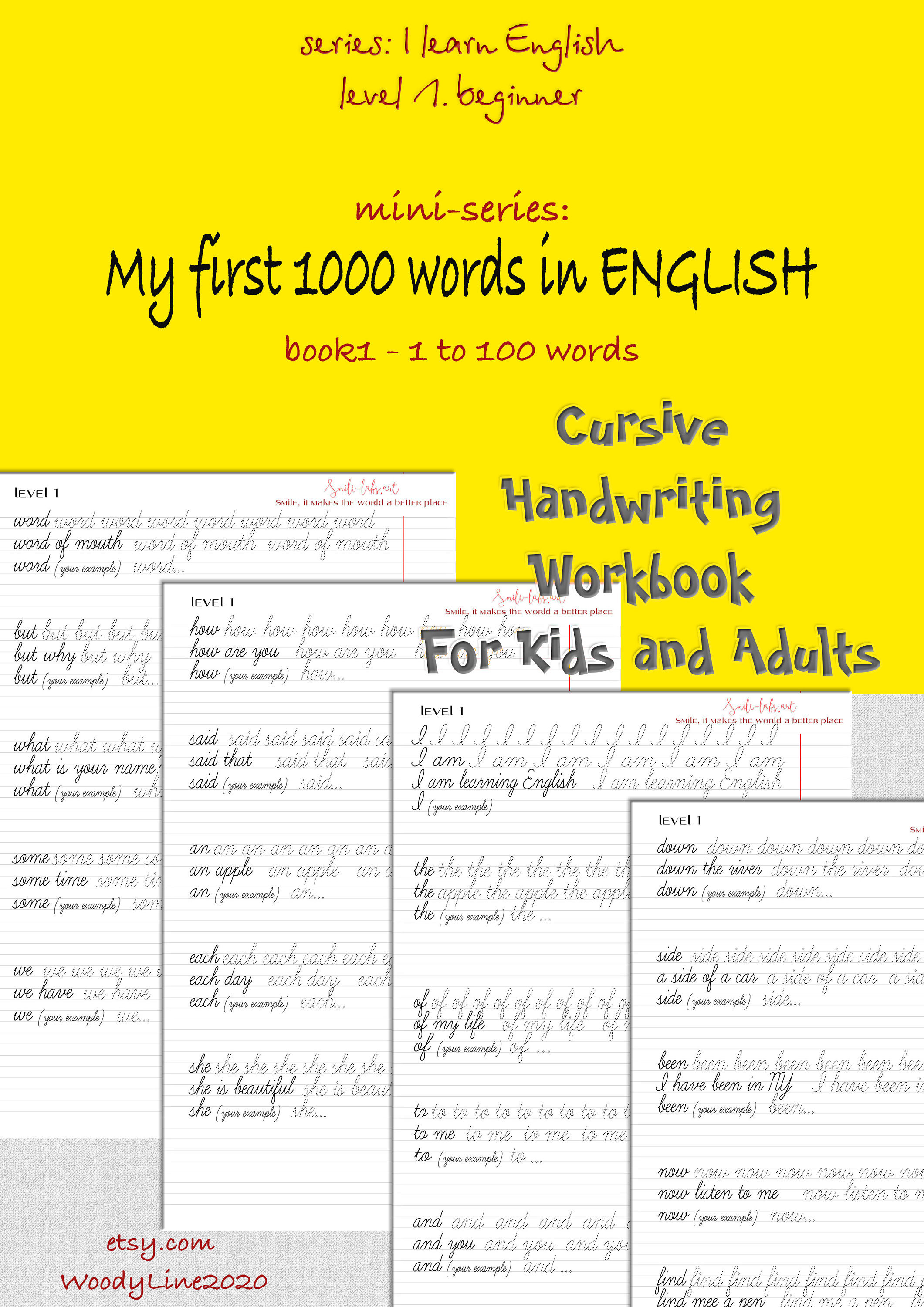 1000 Most Common English Words, Book 1 - Etsy