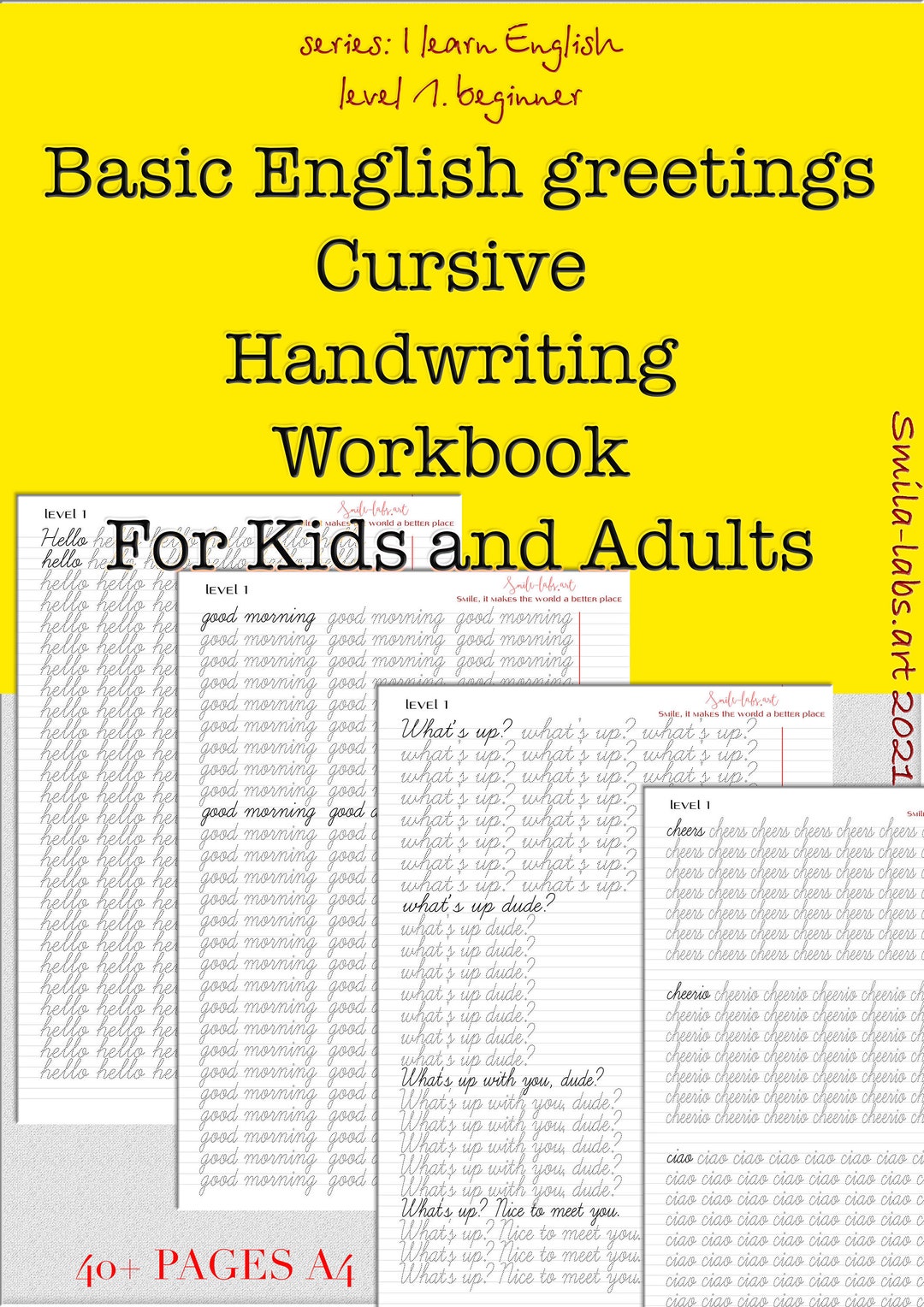Basic English Greetings, Cursive Handwriting Workbook for Kids and ...