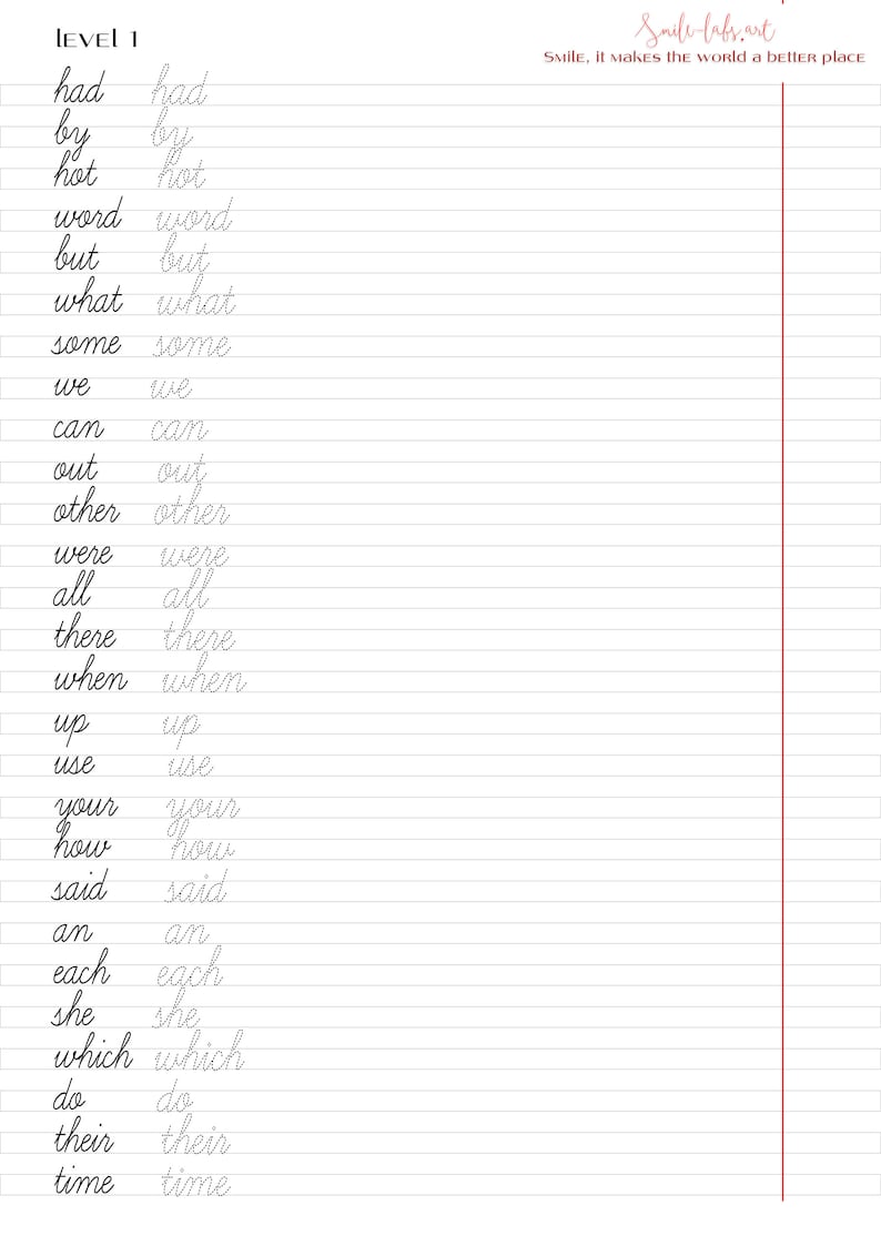 1000 Most Common English Words, Book 1 - Etsy