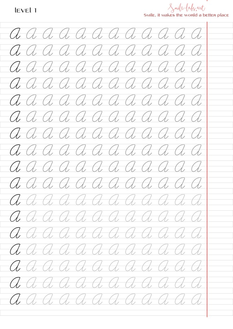 Cursive Handwriting Workbook, Uppercase & Lowercase Alphabet, Letter ...