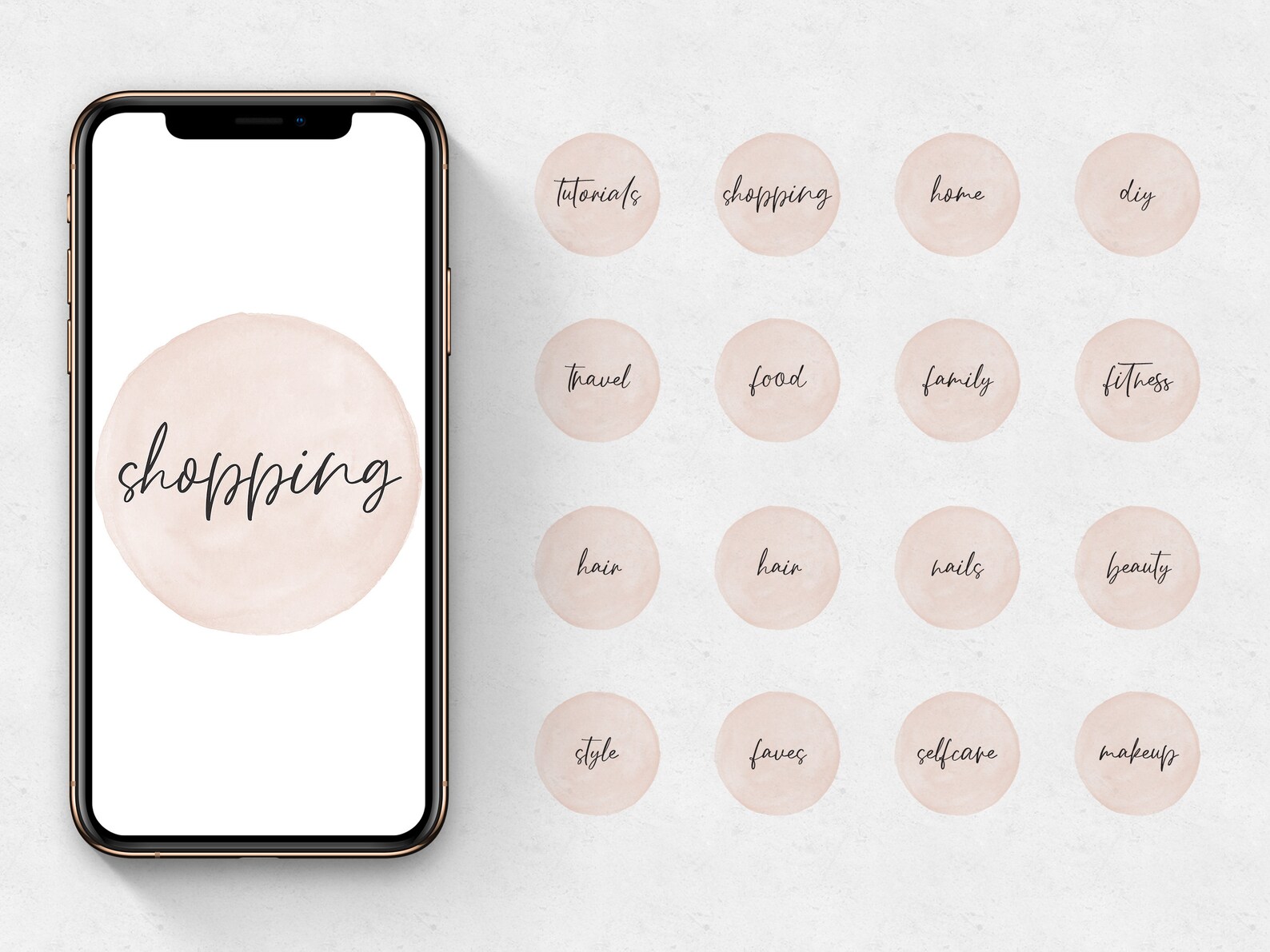 Instagram Highlight Covers 64 Watercolor Highlight Covers in 4 Colors ...