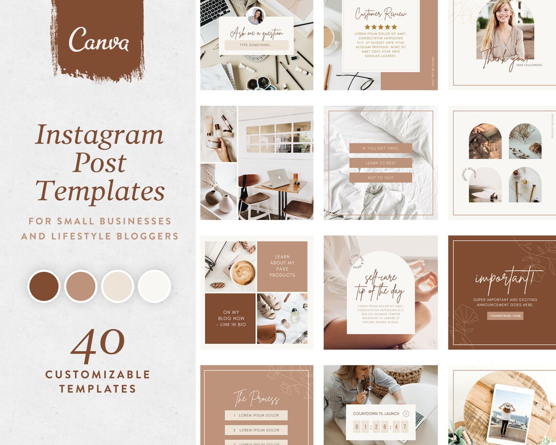 Instagram Templates Canva Canva Templates Social Media Templates Boho ...