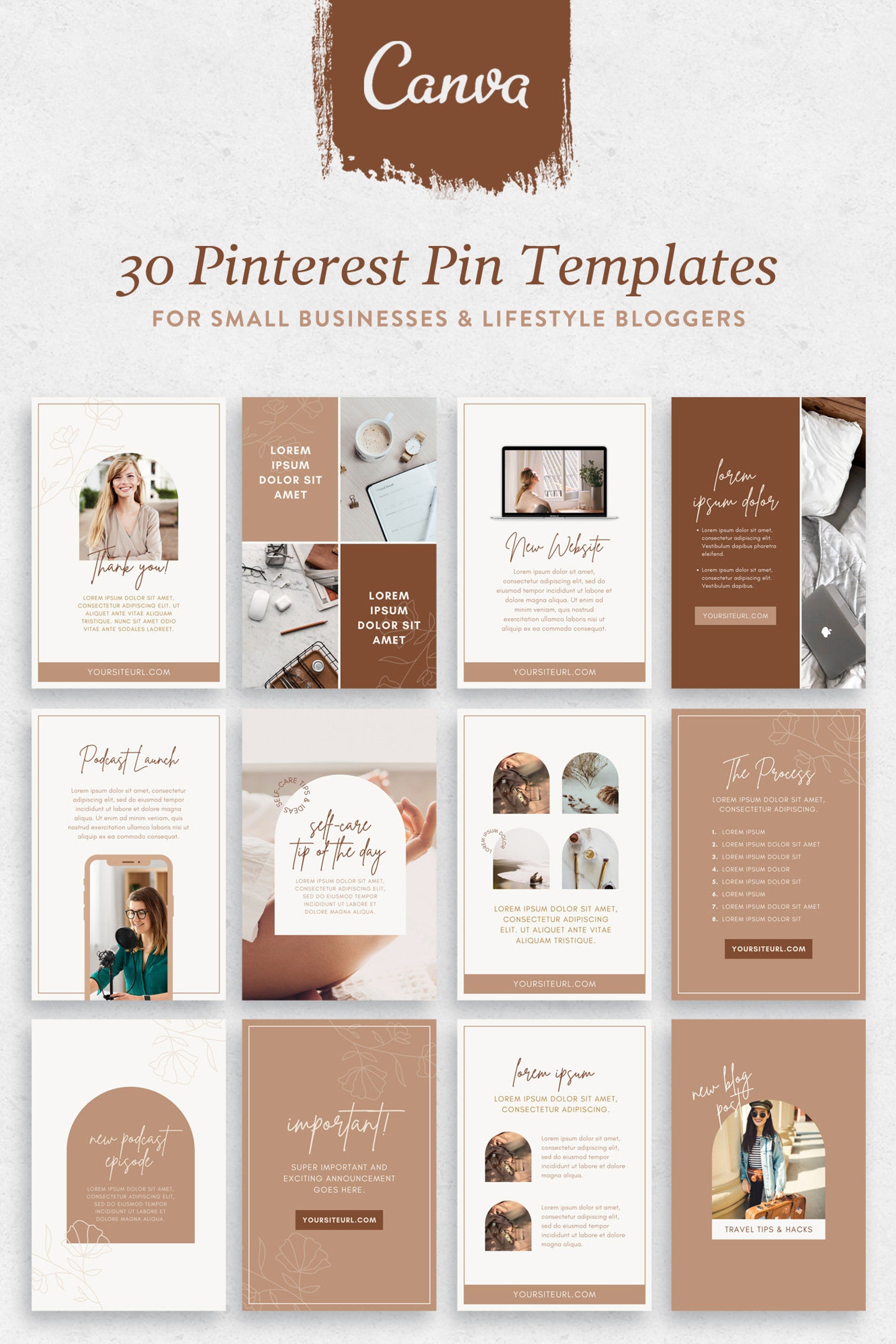 Pinterest Templates Canva Boho Pin Templates Social Media - Etsy