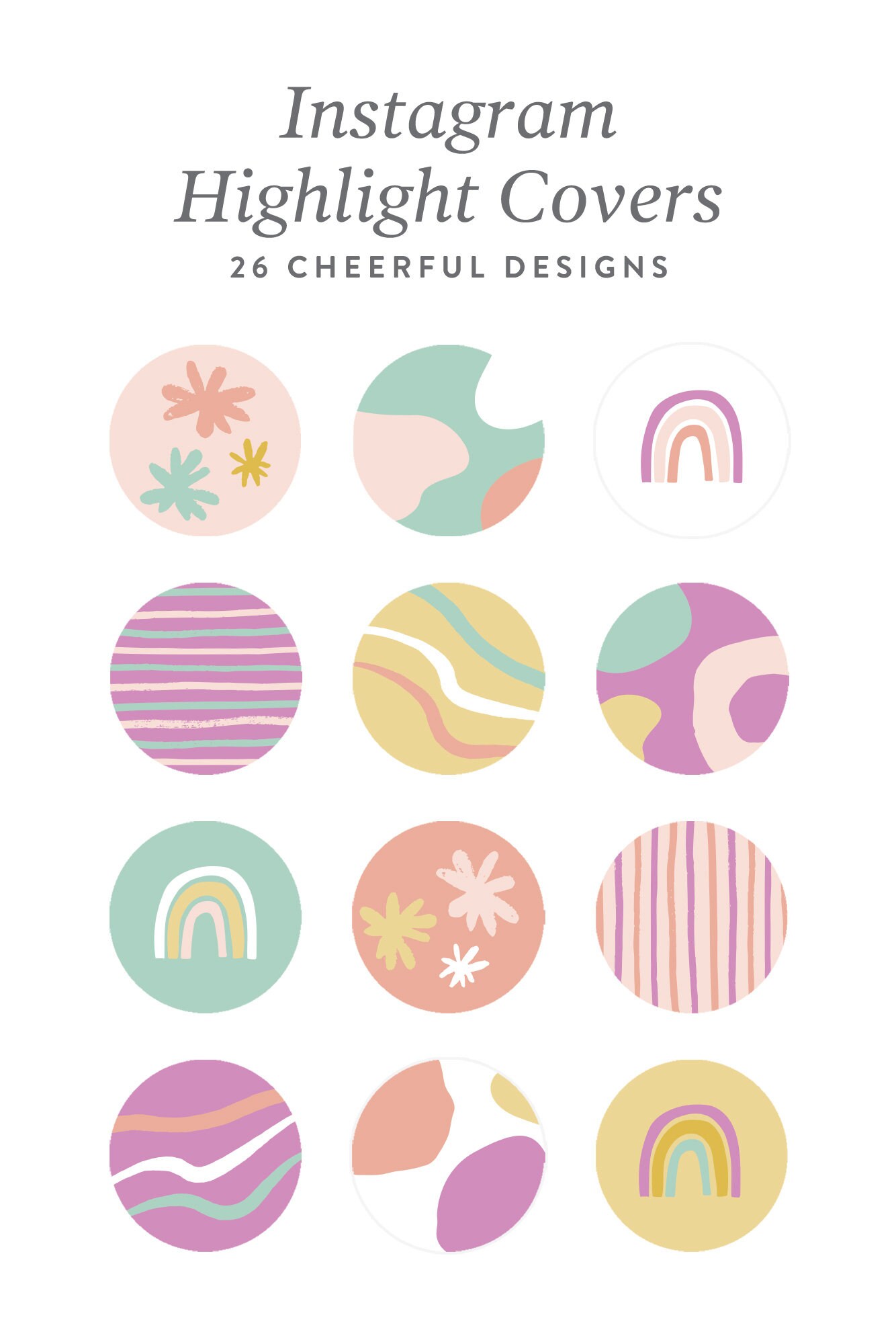 Instagram Highlight Covers Colorful Story Highlight Covers Spring Insta ...