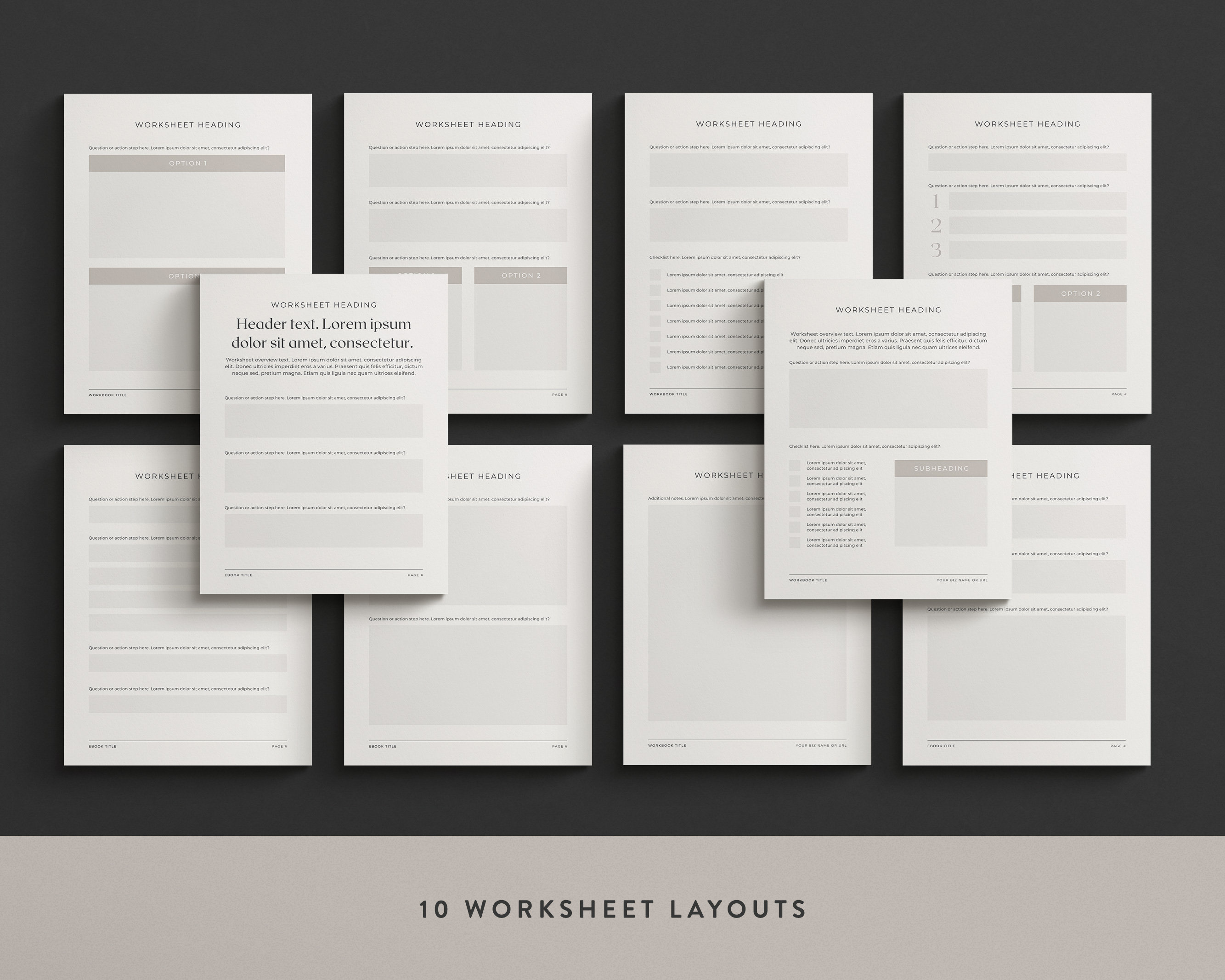 Workbook Canva Templates Worksheets Minimalist Lead - Etsy