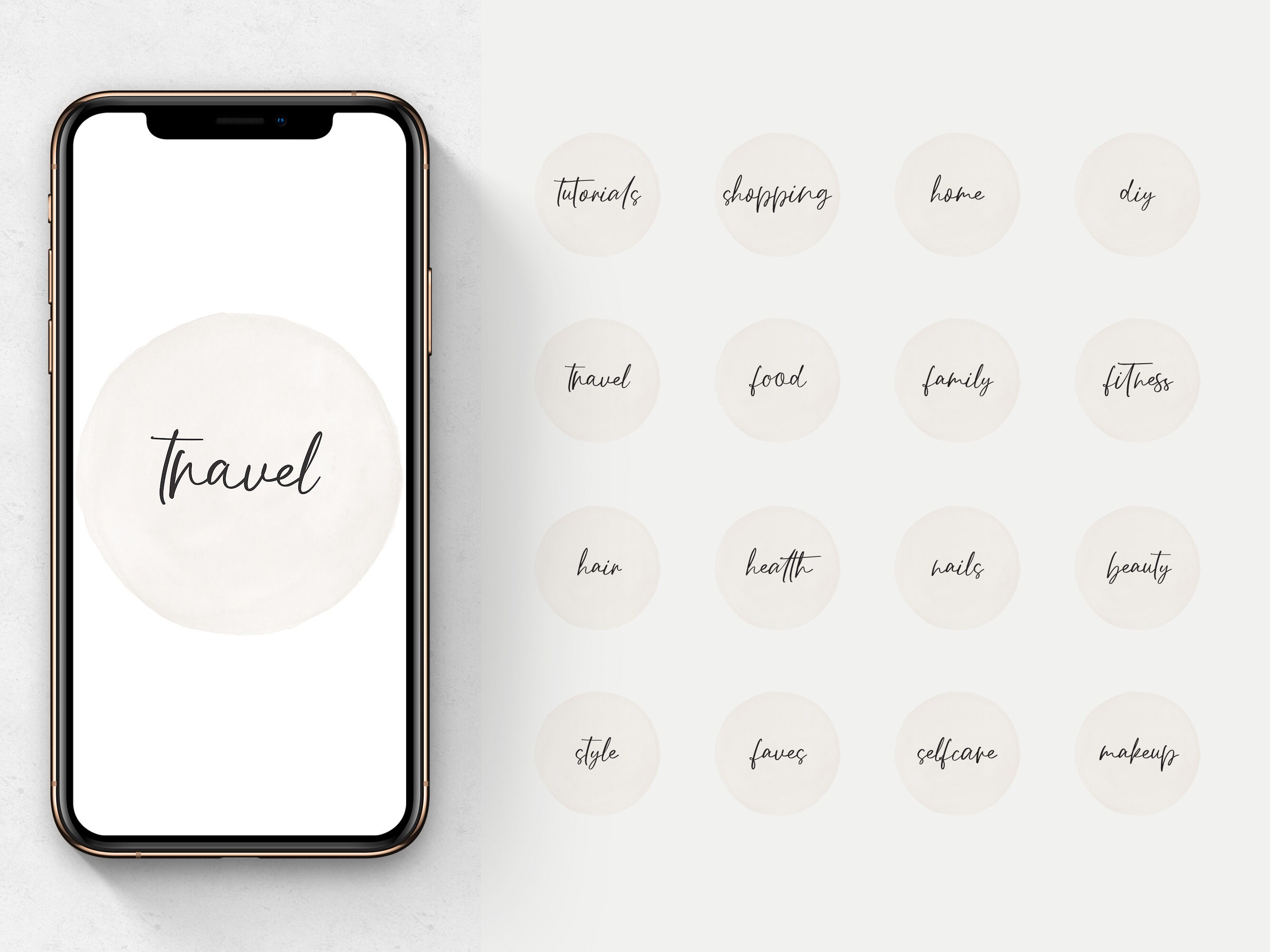 Instagram Highlight Covers 64 Watercolor Highlight Covers in 4 Colors ...