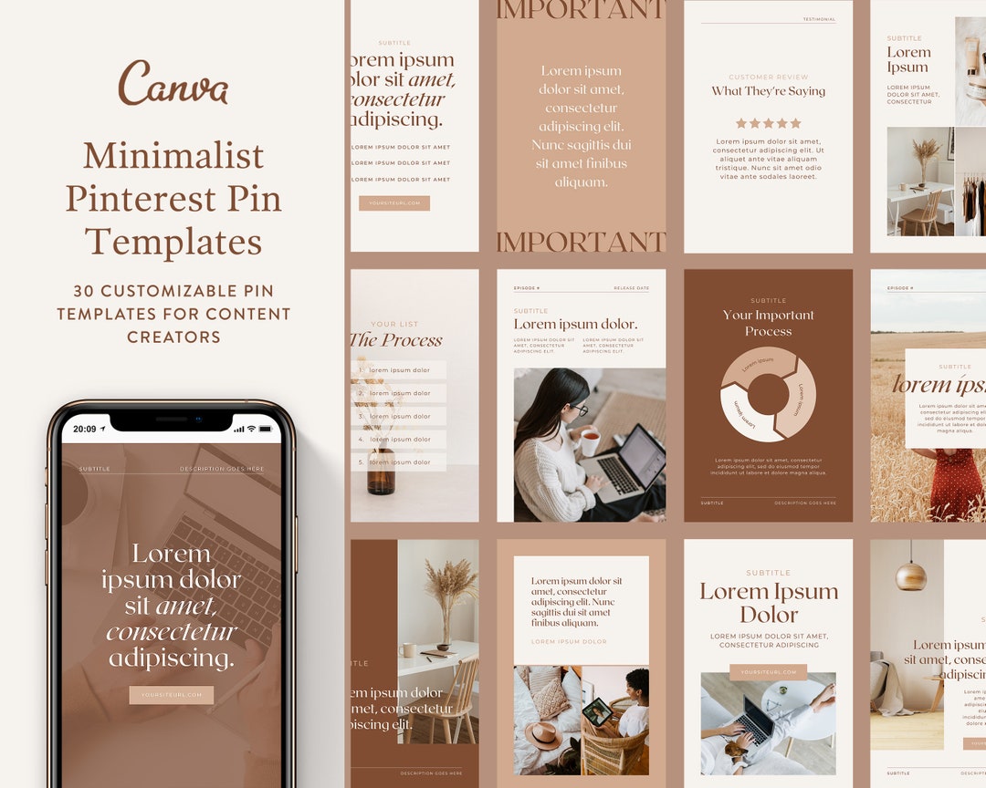 Minimalist Pinterest Template | Canva Pin Templates | Social Media ...