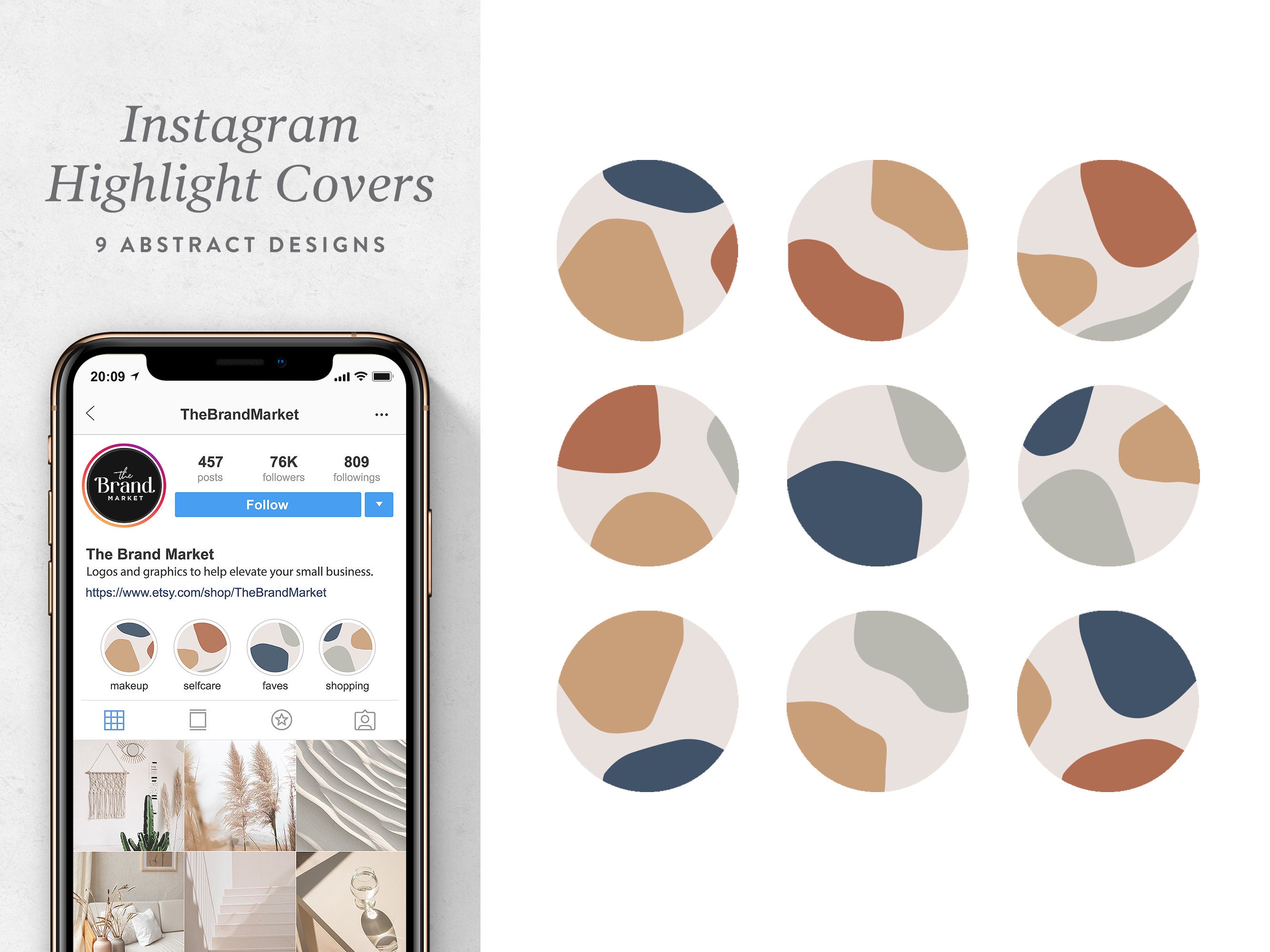Instagram Highlight Covers | Instagram Story Icons | Abstract | Boho ...