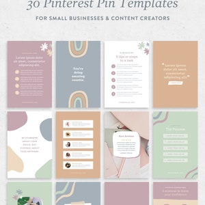 Pinterest Templates Canva Pastel Pinterest Pins Social Media Blogger ...