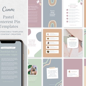 Pinterest Templates Canva Pastel Pinterest Pins Social Media Blogger ...