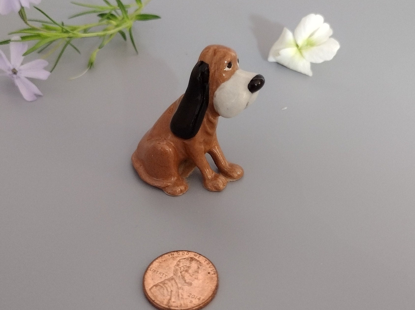 Hagen Renaker Bloodhound Seated and Mini Bloodhound Puppy - Etsy