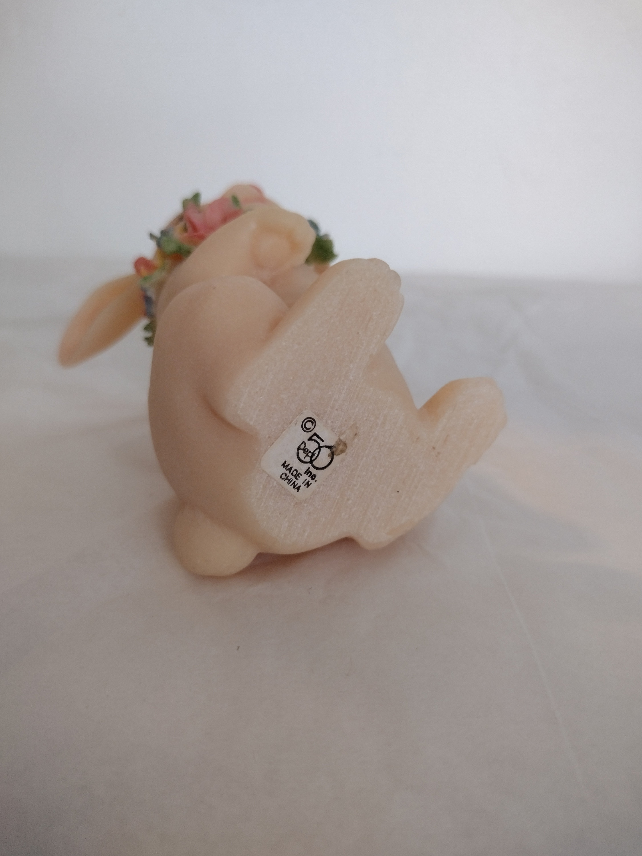 Vintage Resin Bunny Figurine With Floral Lei - Etsy