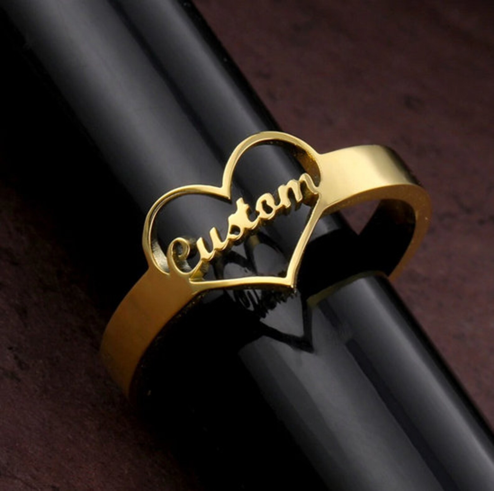 Name Rings Adjustable Rings Custom Gold Name Ring Etsy