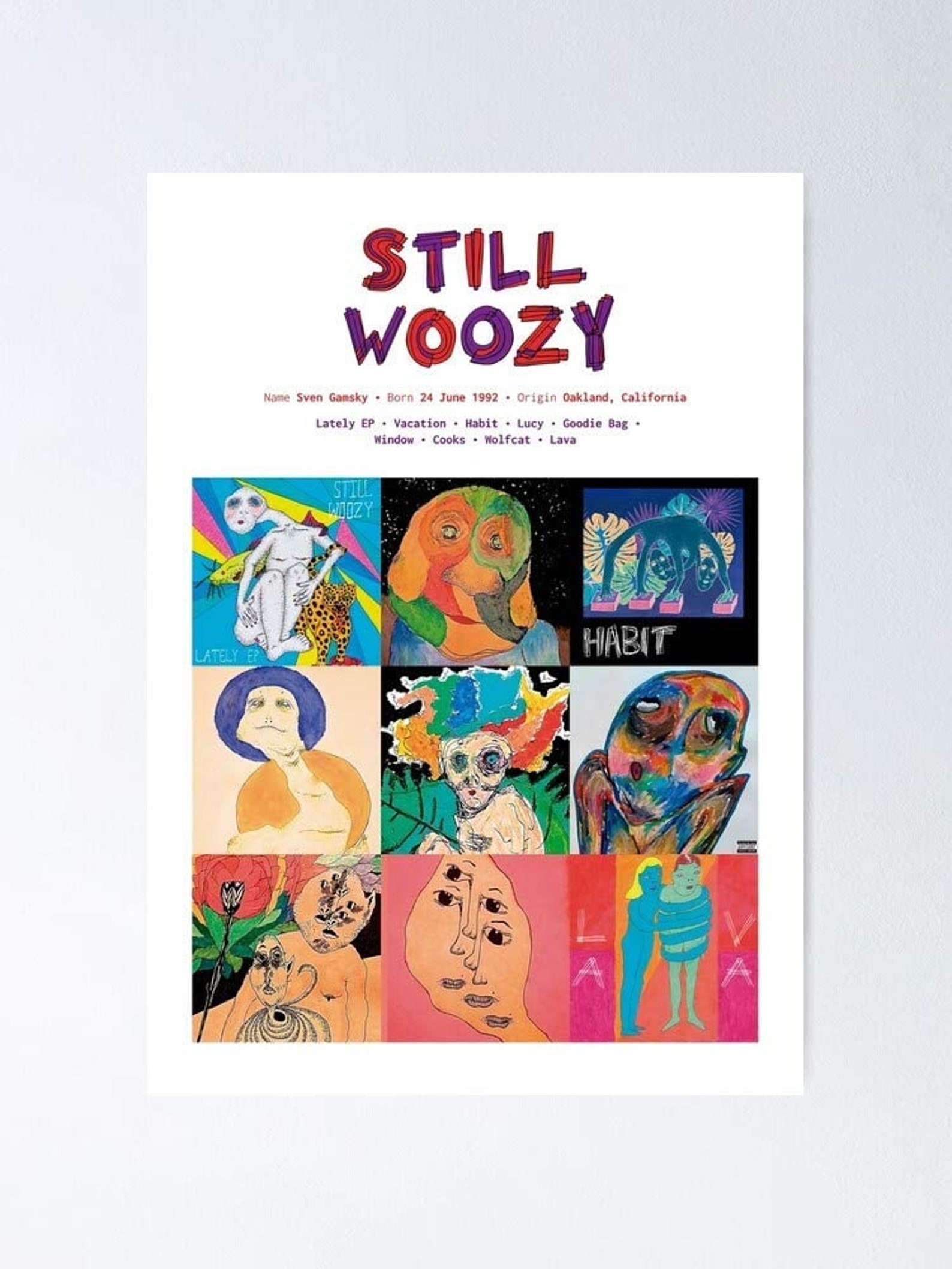 Still Woozy Music Album Covers Poster Poster | Etsy