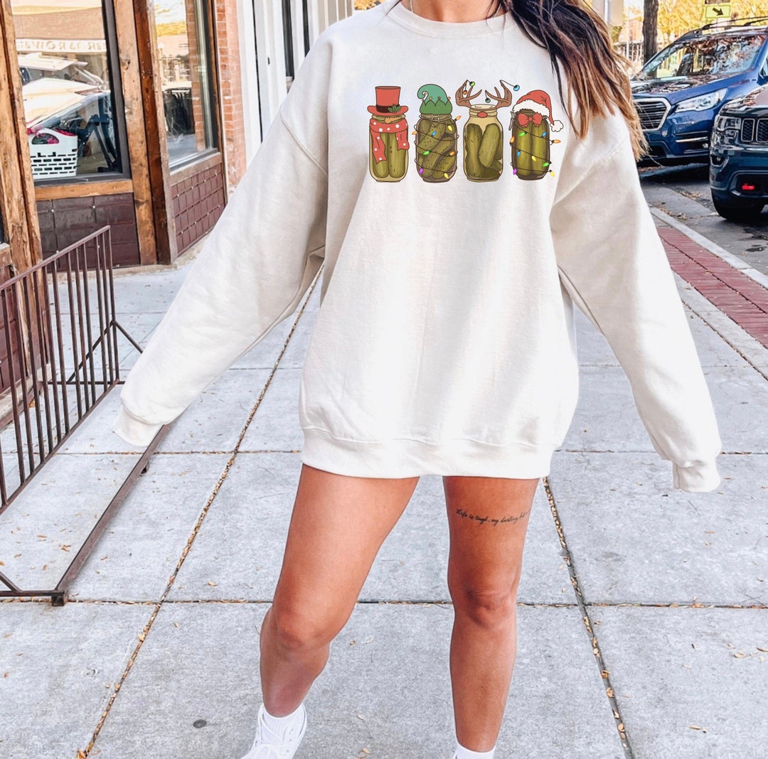 Christmas Pickle Sweatshirt, Christmas Crewneck, Pickle Lovers Gifts ...