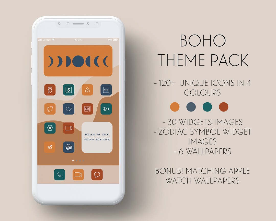 100 + Customize Boho ISO 14 Theme Pack, Premium Icons, Wallpaper ...